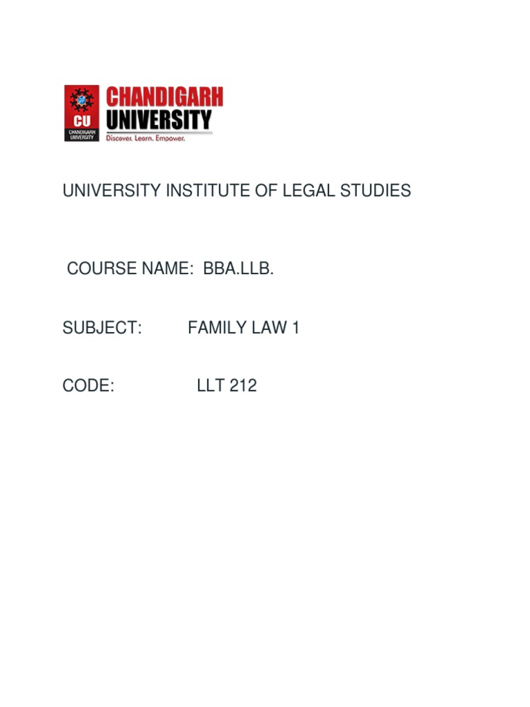 Family Law Notes | PDF | Marriage | Divorce
