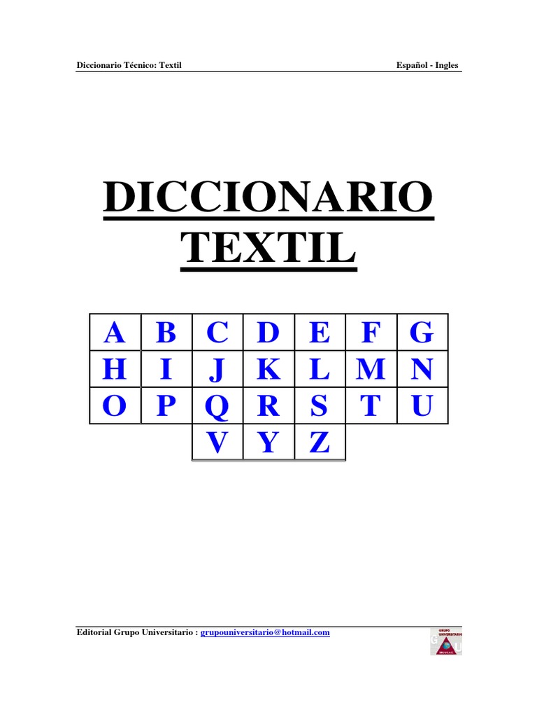 Diccionario Técnico Textil Español-Inglés | PDF | Ropa | Naturaleza