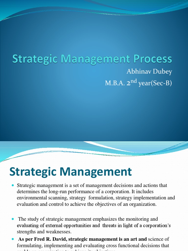 Strategic Management Process | PDF | Strategic Management | Goal