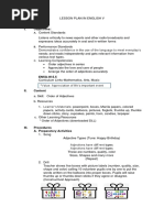 Detailed Lesson Plan Order of Adjectives Final Demo | PDF | Adjective ...