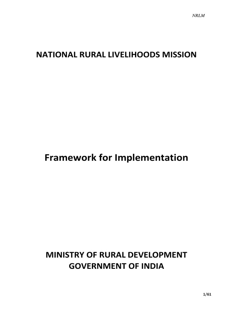 NRLM Framework For Implementation | PDF | Economies | Business