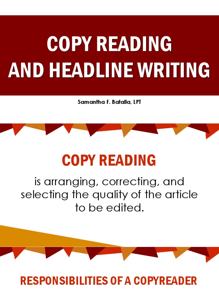 Copyreading and Headline Writing - Samantha F. Batalla | PDF | Typefaces | Acronym