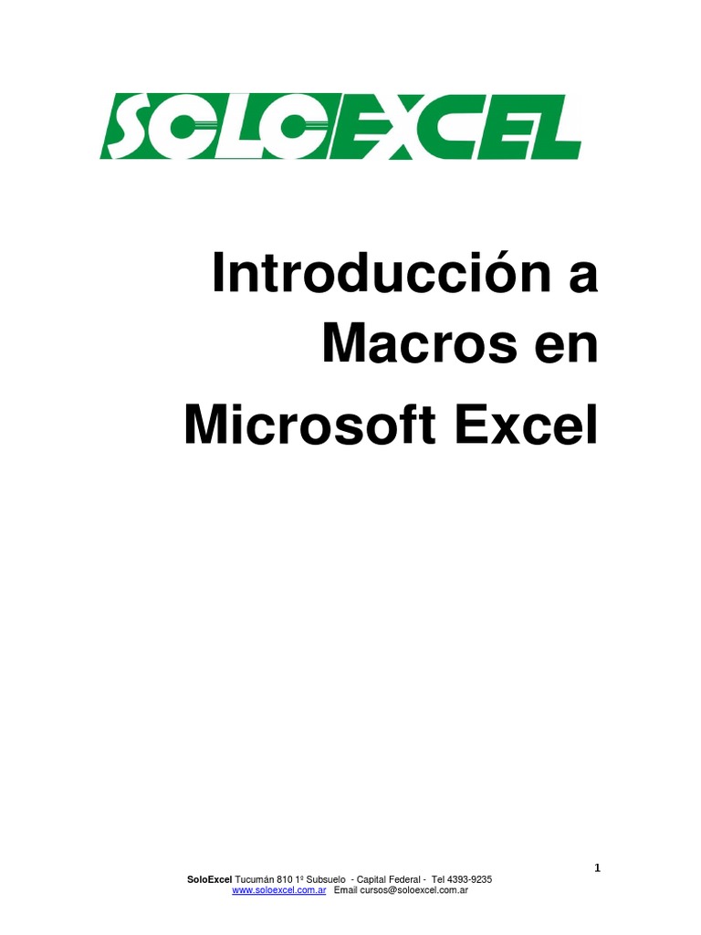 Excel y Macros | PDF | Macro (informática) | Microsoft Excel