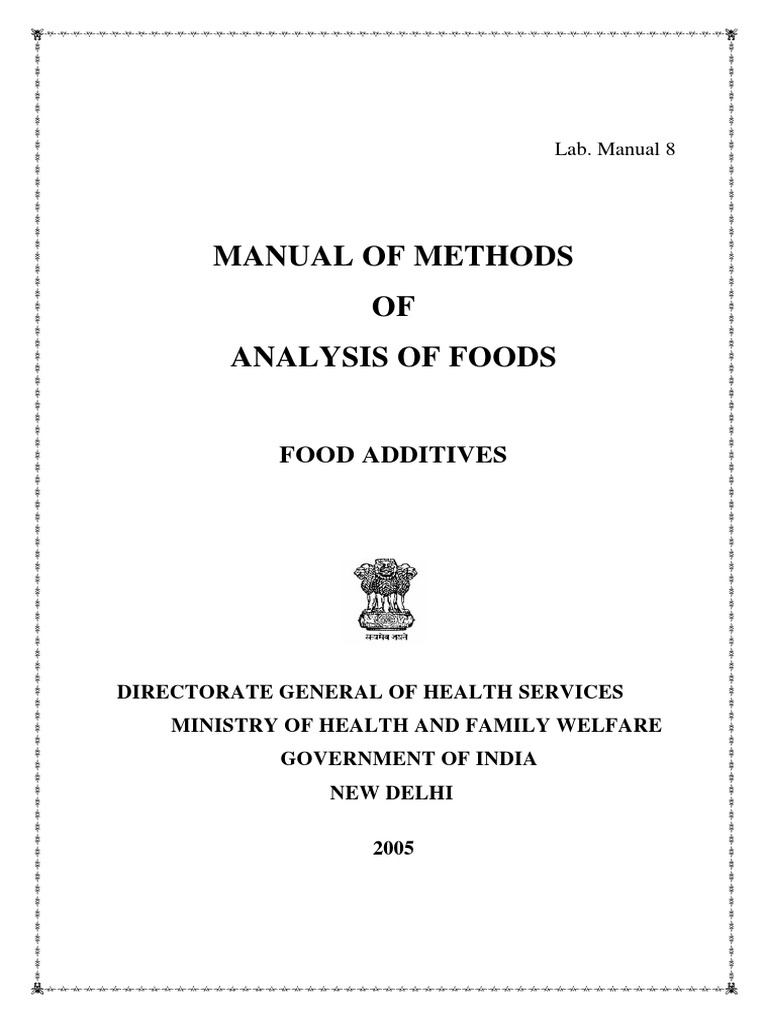 Manual of Methods OF Analysis of Foods: Food Additives | PDF | Sodium ...