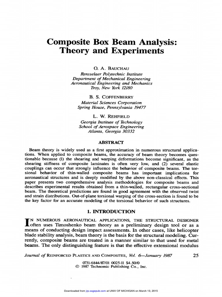 Composite Beam Box | PDF | Beam (Structure) | Young's Modulus