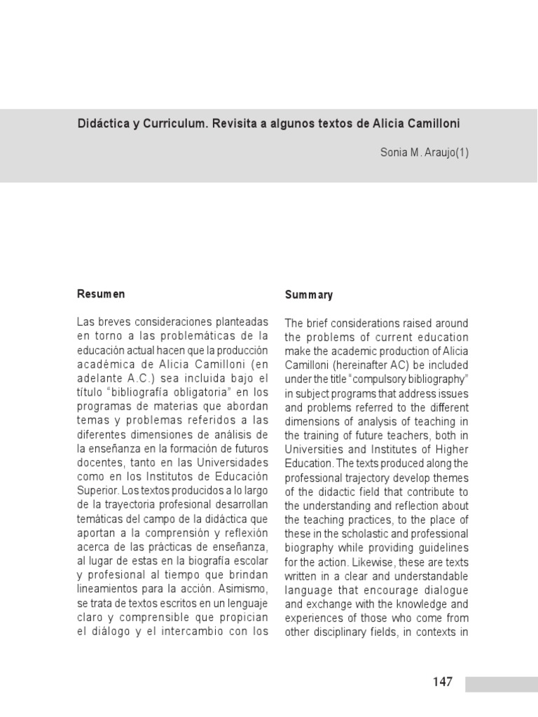 Didpactica y Curriculum .Araujo PDF | PDF | Plan de estudios | Maestros