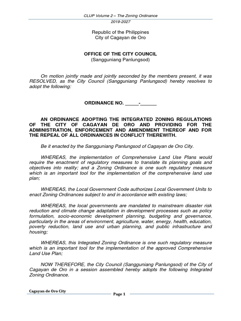CDO CLUP - Vol2 | PDF | Zoning | Building Code