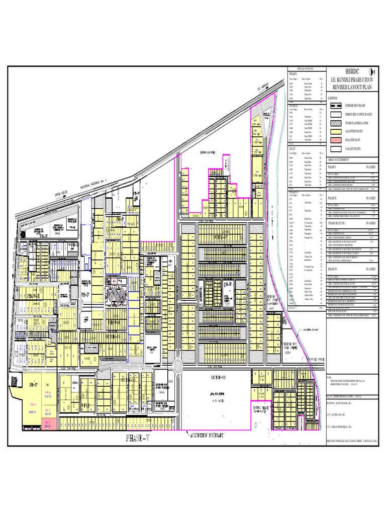 Hsiidc: I.E. Kundli Phase I To Iv Revised Layout Plan | PDF