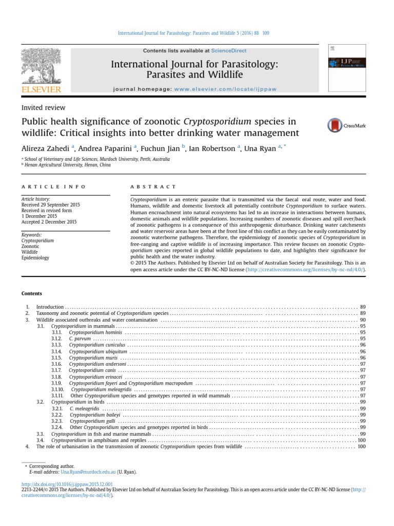 International Journal For Parasitology: Parasites and Wildlife | PDF ...