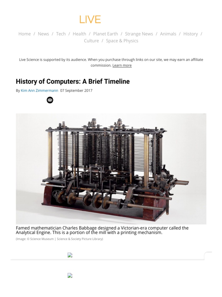 Brief Timeline of Computer History | PDF | Personal Computers | Apple Inc.