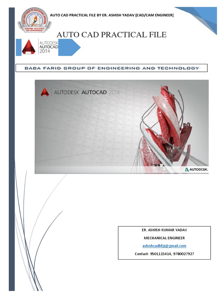 Auto Cad 2014 Practical File 1 PDF | PDF | Auto Cad | Computer Aided Design