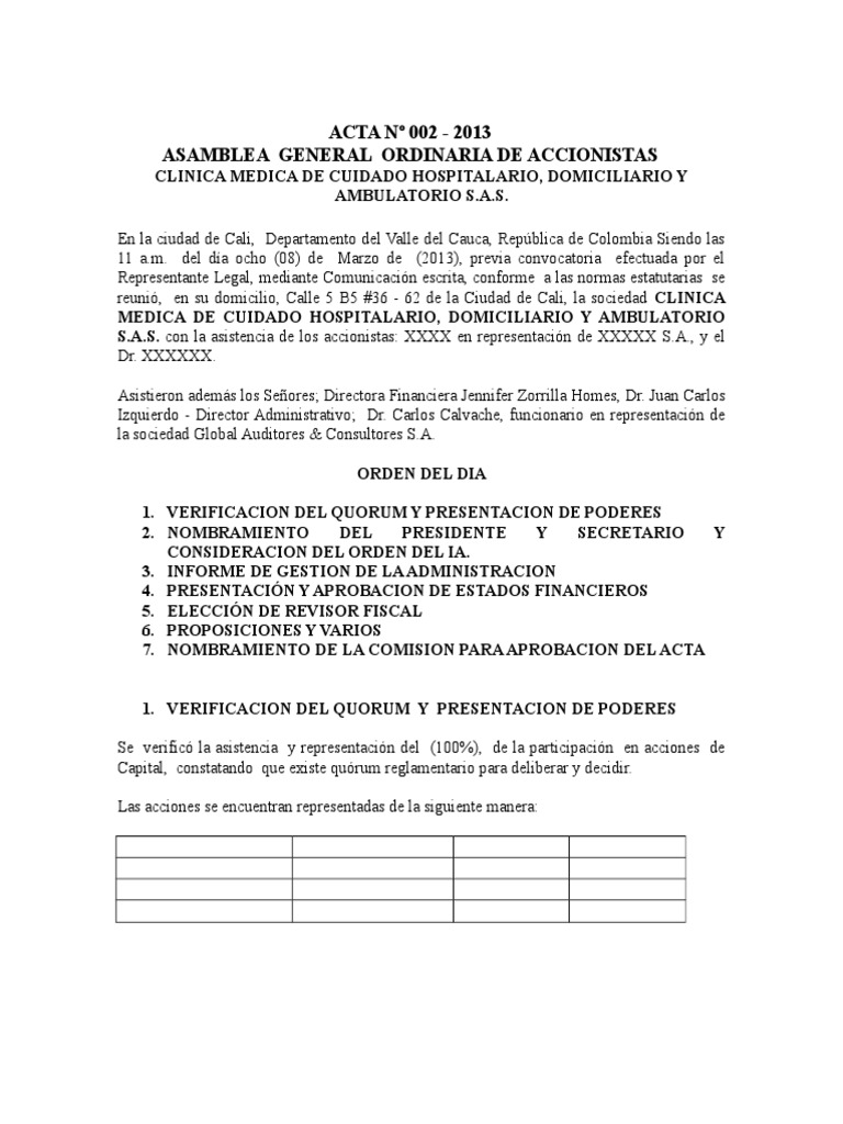 Acta Borrador | PDF | Estado financiero | Contabilidad