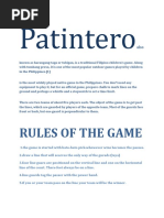 History of Patintero | PDF