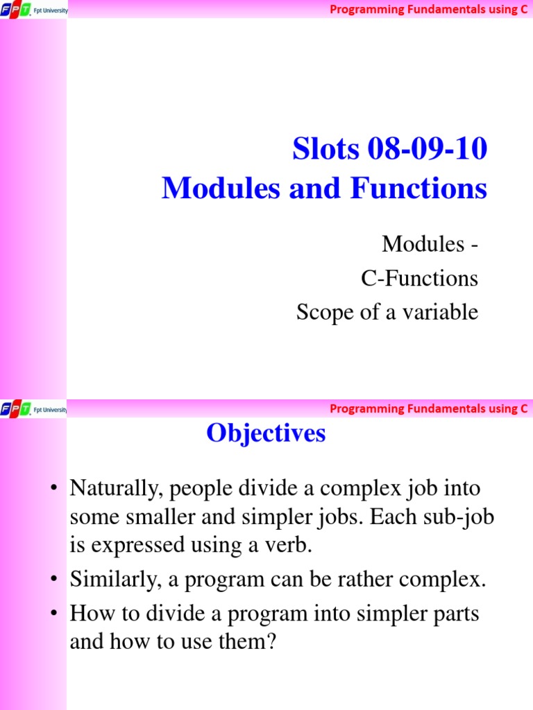 Slots 08-09-10 Modules and Functions | Download Free PDF | Subroutine ...