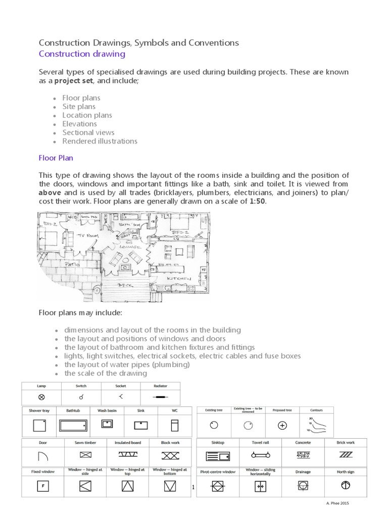 Construction Drawings Symbols and Conventions PDF | PDF | Plumbing ...