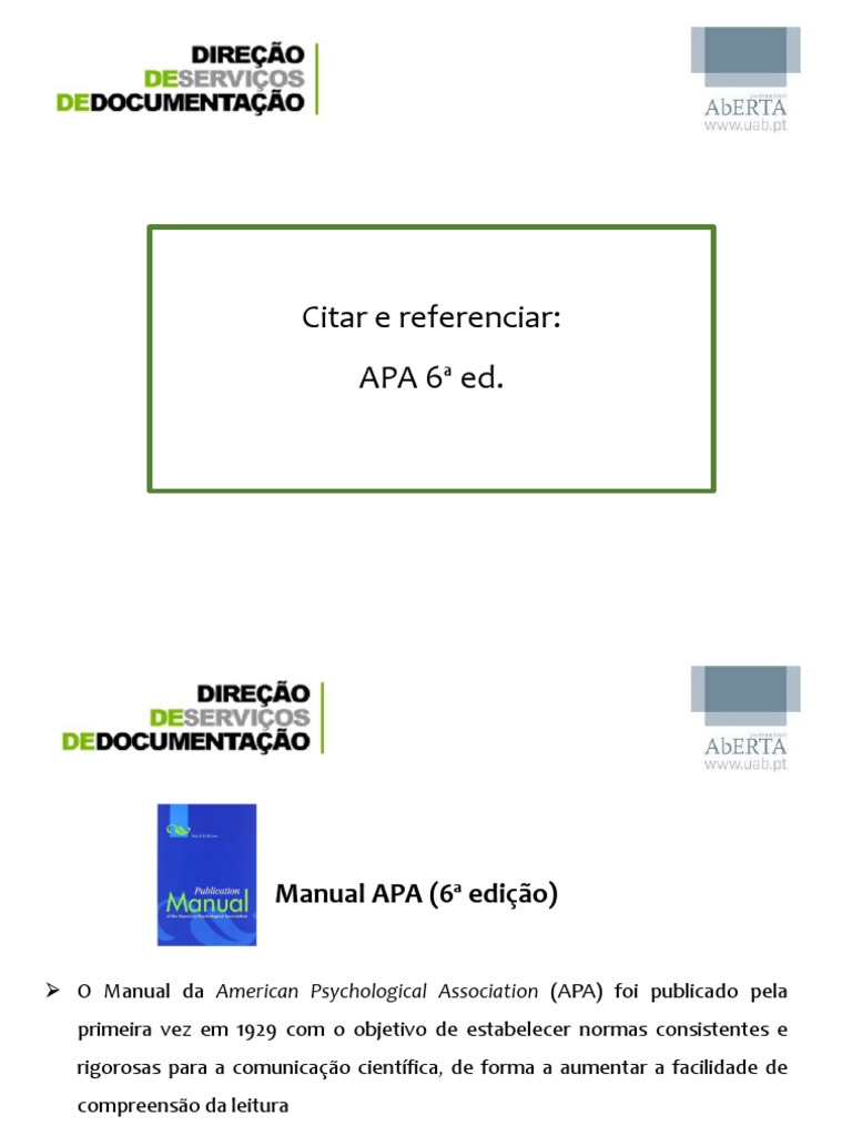 Norma Apa 6ed | PDF | Citação | Identificador de objeto digital (DOI)