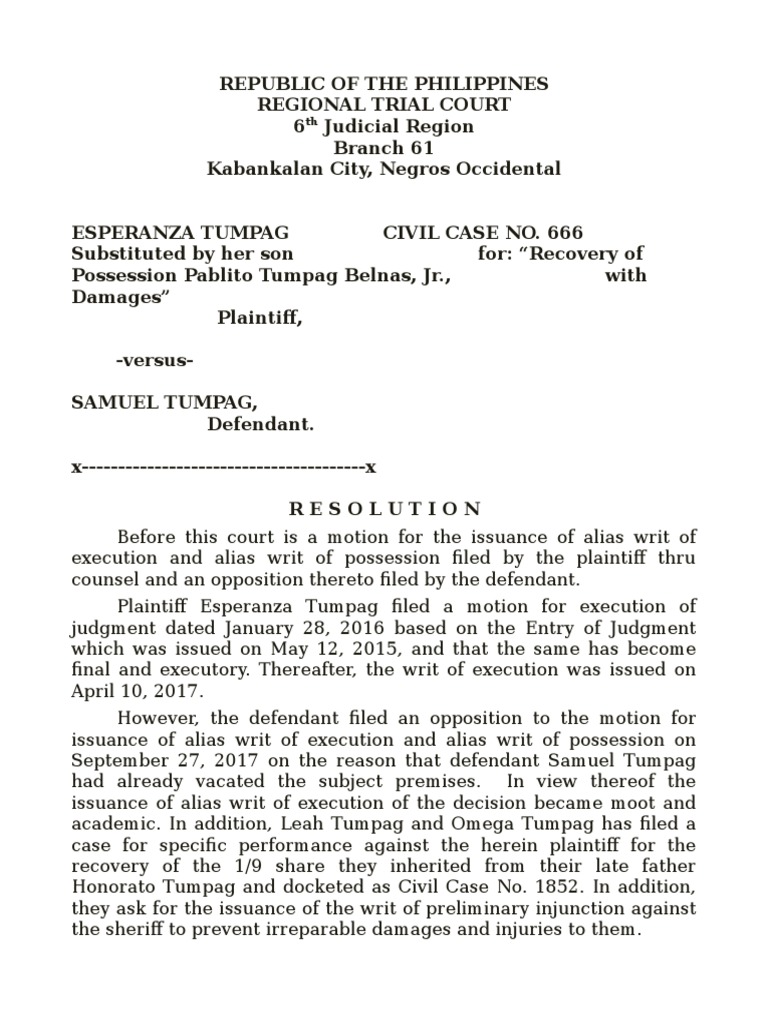 Sample Decision | PDF | Lawsuit | Judgment (Law)