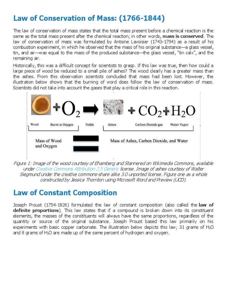 Law of Conservation of Mass | PDF | Atoms | Chemical Elements