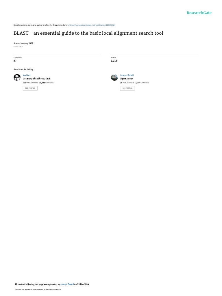 Blast - Oreilly | PDF | Blast | Sequence Alignment
