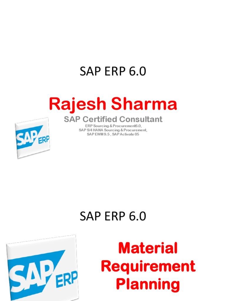 Sap Erp 6.0: Rajesh Sharma | PDF | Forecasting | Logistics