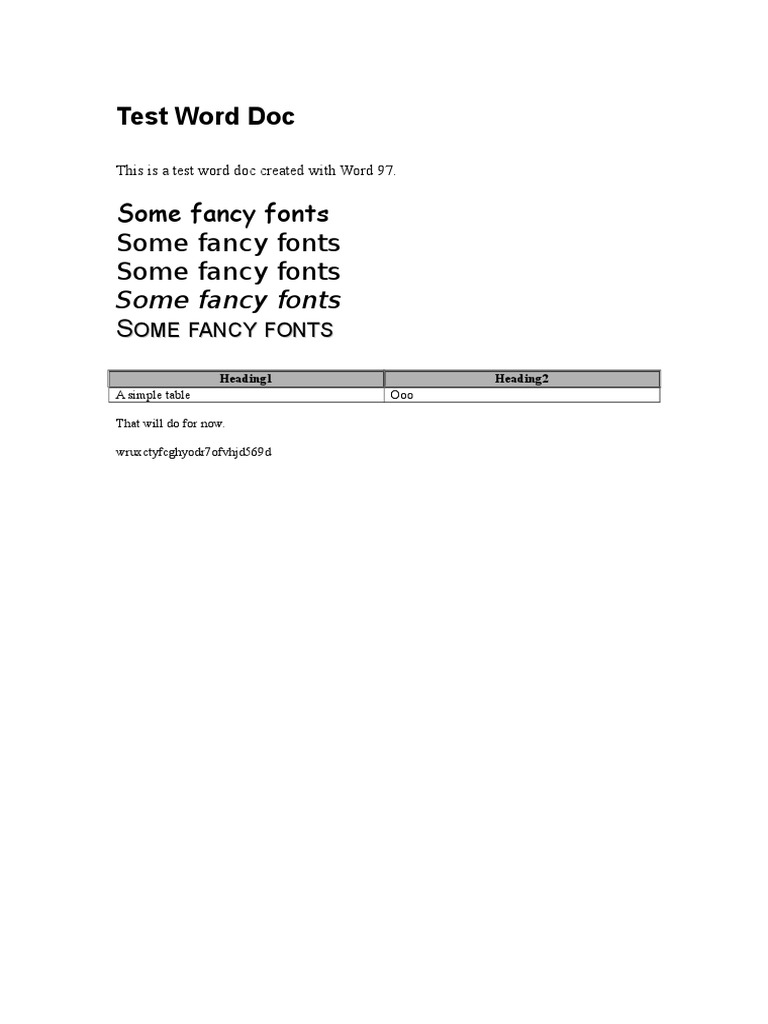 Test Document with Fancy Fonts | PDF