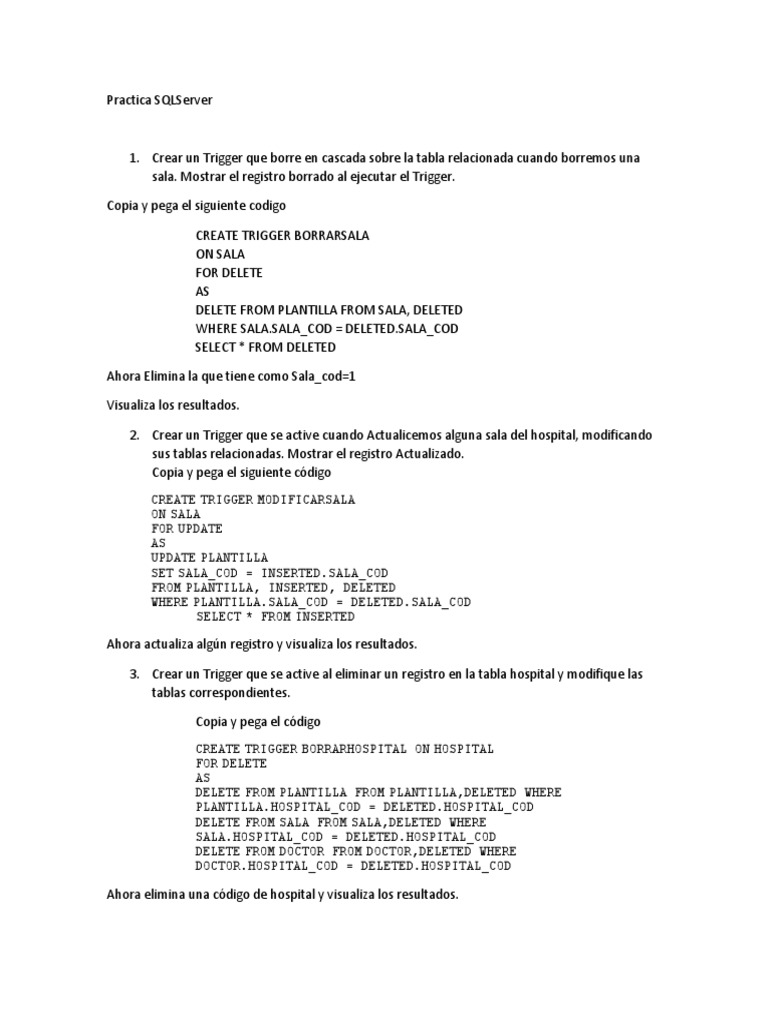 Practica Sqlserver Pdf Servidor Sql De Microsoft Datos