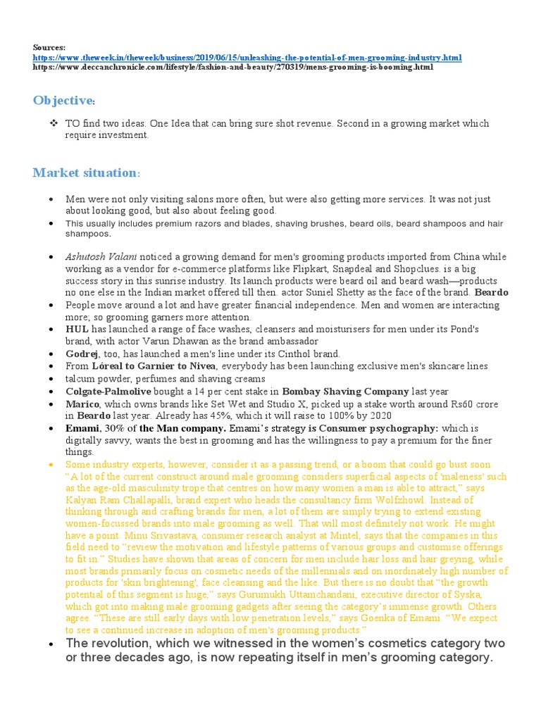 MARICO - Male Grooming | PDF | Shaving | Razor