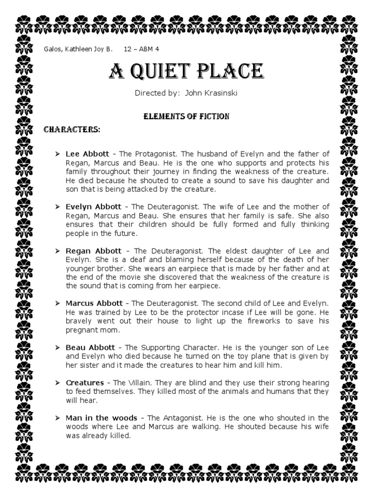 The Sound of Survival: An Analysis of the Film 'A Quiet Place' | PDF
