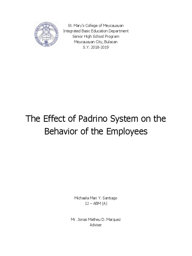 Impact of Padrino System on Employee Behavior | PDF | Psychology ...