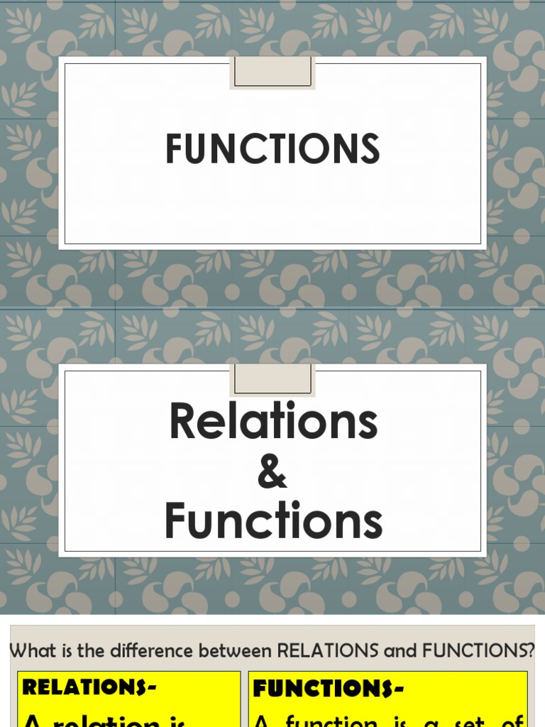 Functions & Relations | PDF | Function (Mathematics) | Functions And Mappings