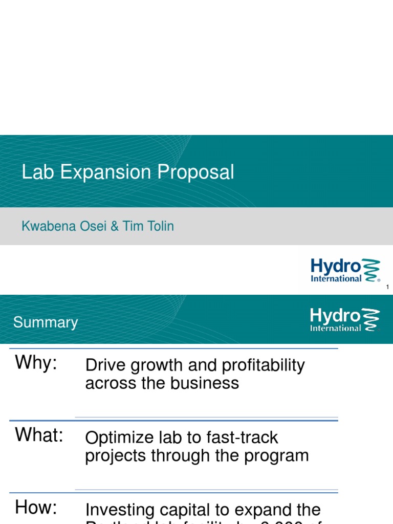 Lab Expansion Proposal: Kwabena Osei & Tim Tolin | Download Free PDF ...
