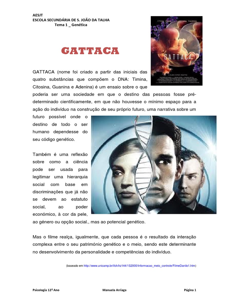Gattaca Guiao de Exploracao Do Filme | PDF | Humano | Biologia