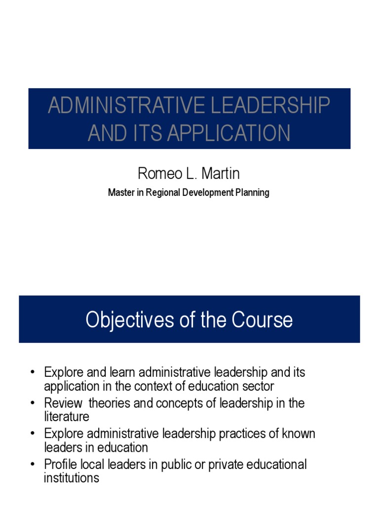 Administrative Leadership and Its Application | PDF | Strategic ...