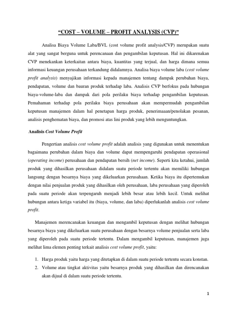 Resume AMS Bab.1 CVP | PDF