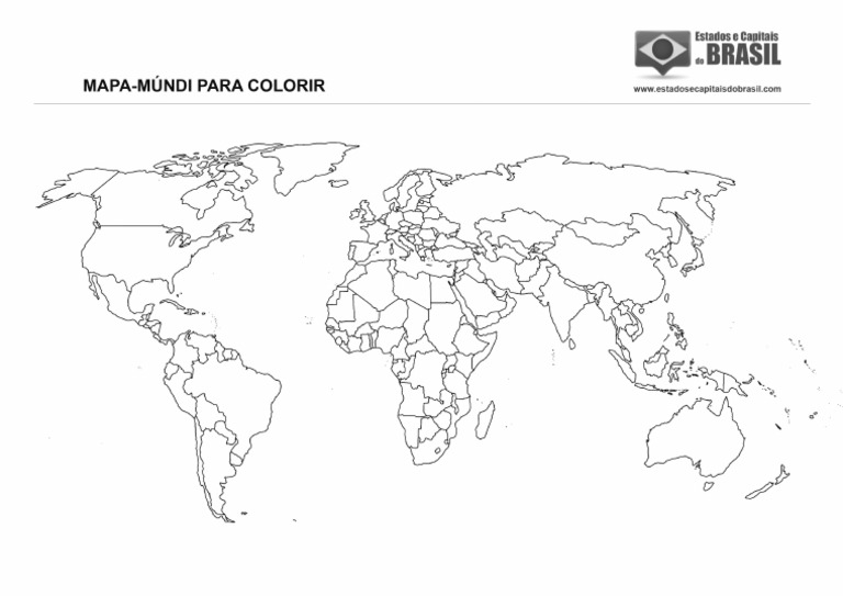 Mapa Mundi para Colorir Sem Nomes de Países | PDF
