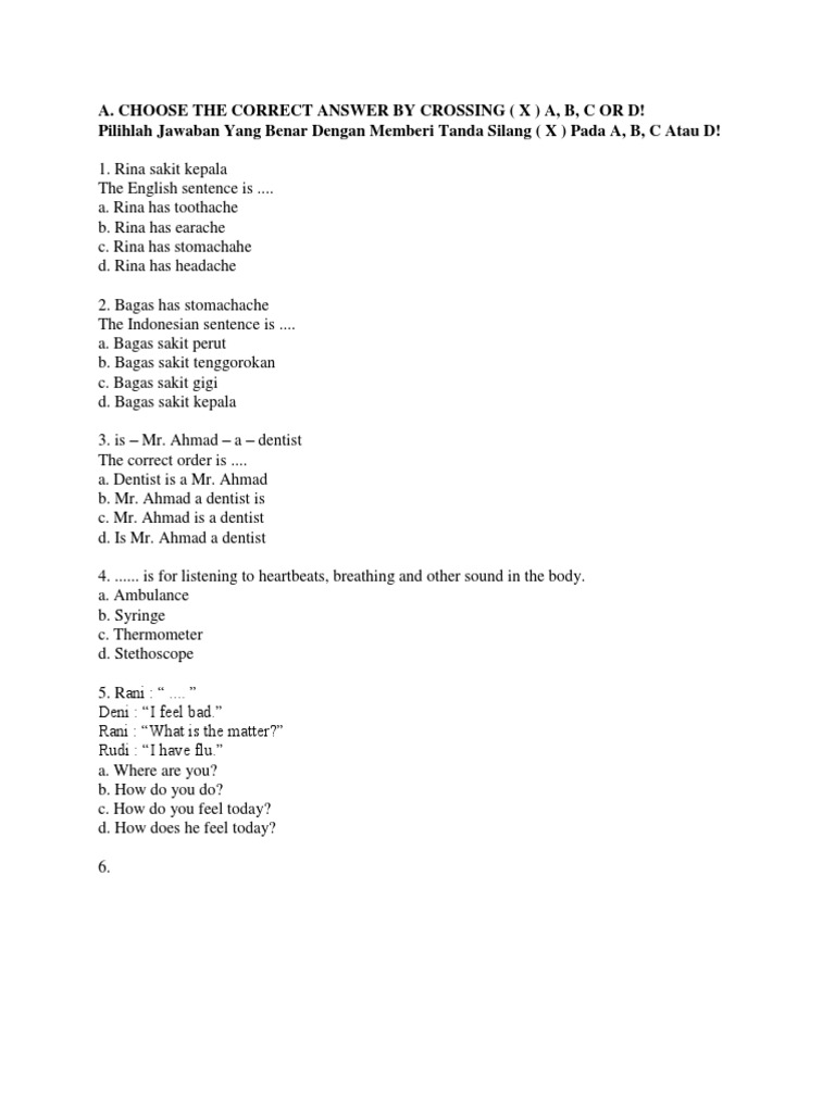 Choose the Correct Answer Crossing X | PDF | Indonesian Rupiah ...
