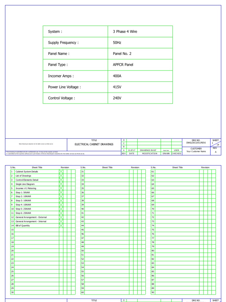 Apfc Panel Drawing | PDF | Power (Physics) | Electrical Equipment