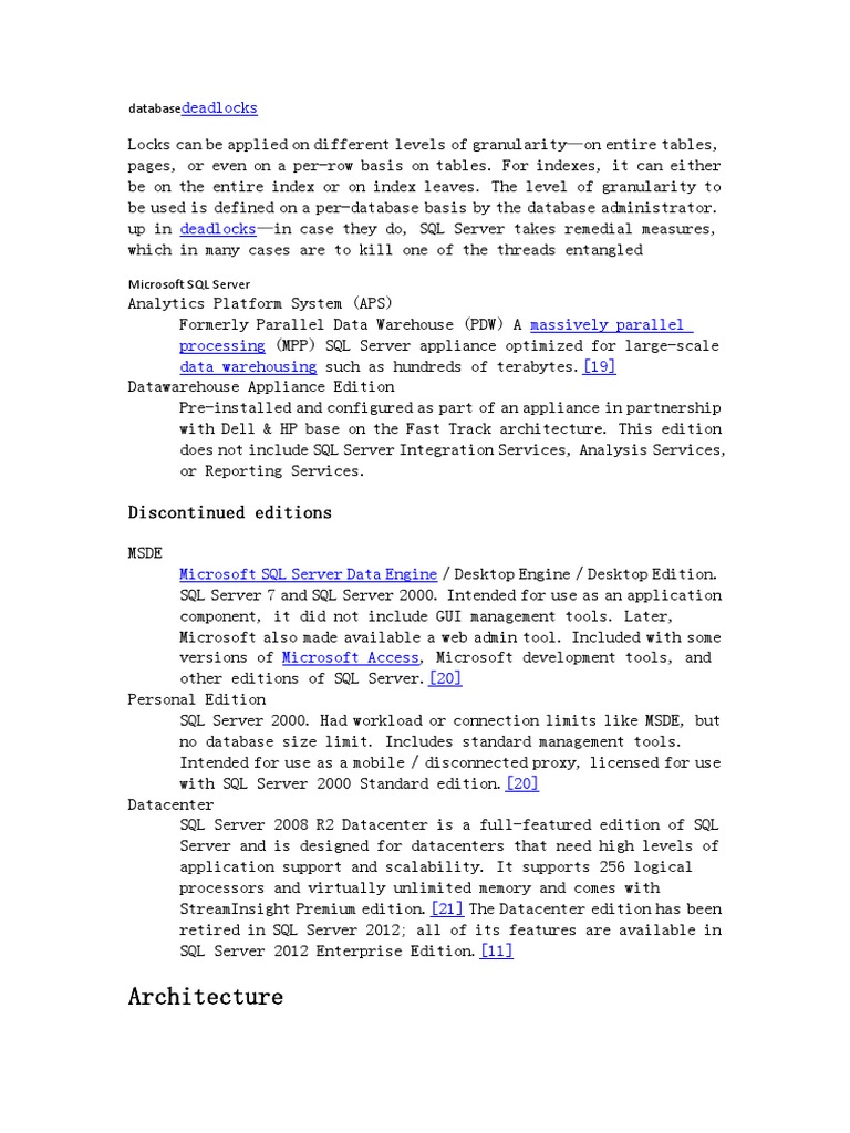 Database Deadlocks Pdf Microsoft Sql Server Database Index
