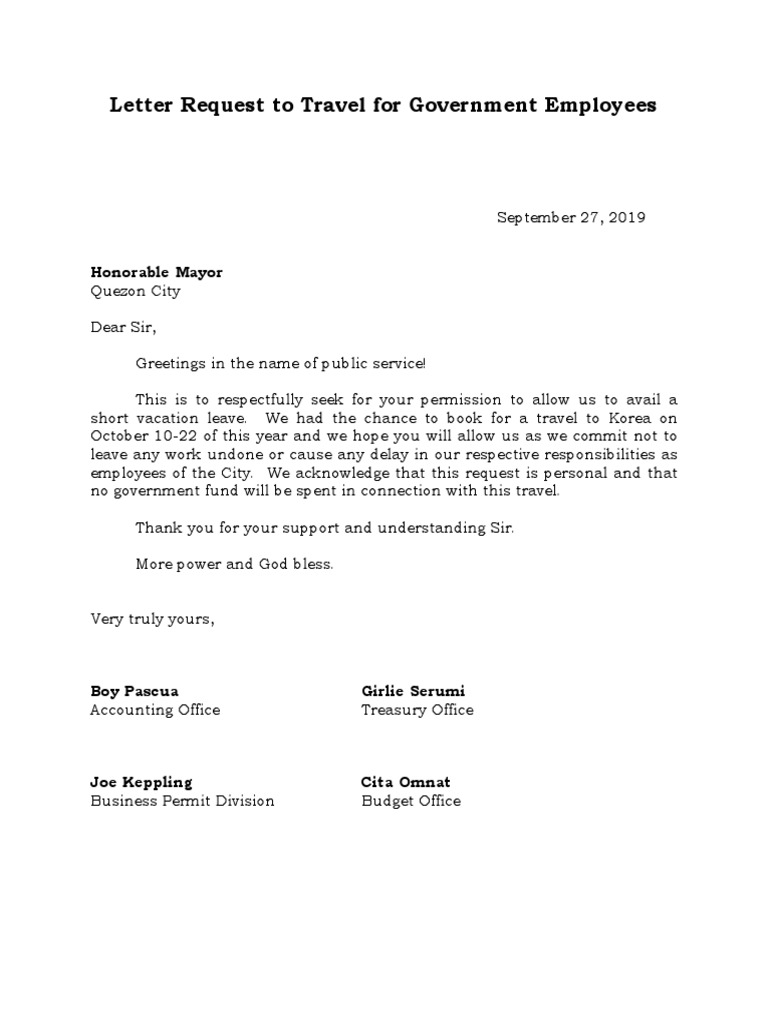 Travel Request for Government Employees | PDF