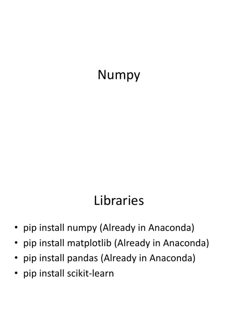 Numpy Python | PDF | Arithmetic Mean | Array Data Type