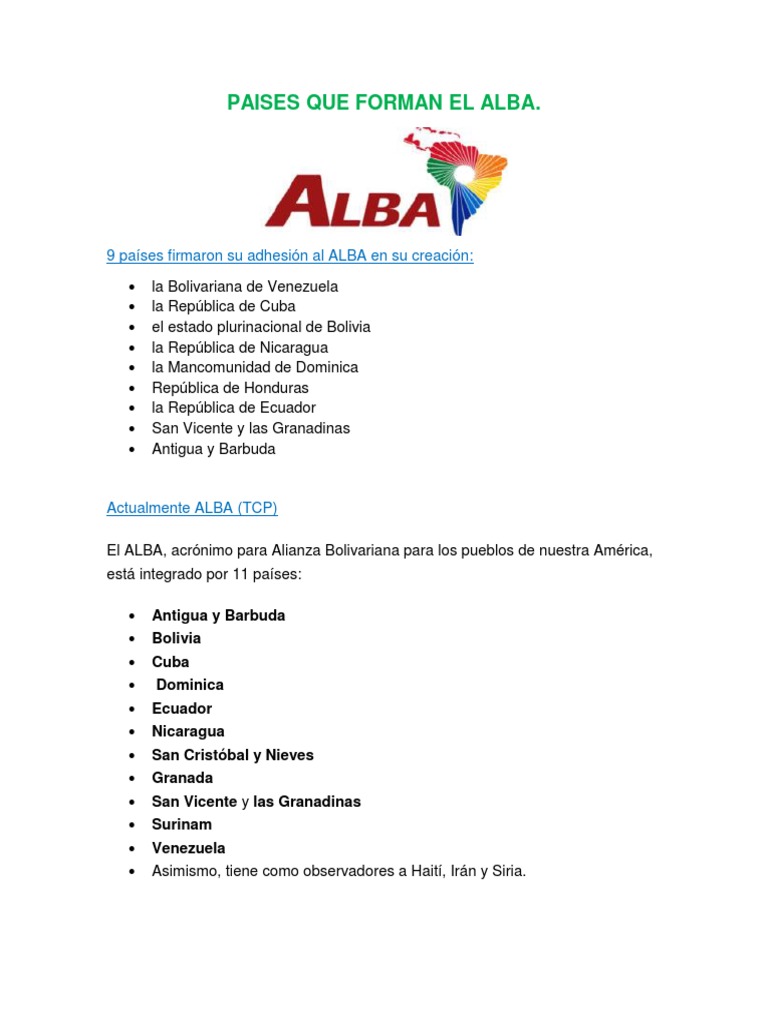 Paises Que Forman El Alba | PDF