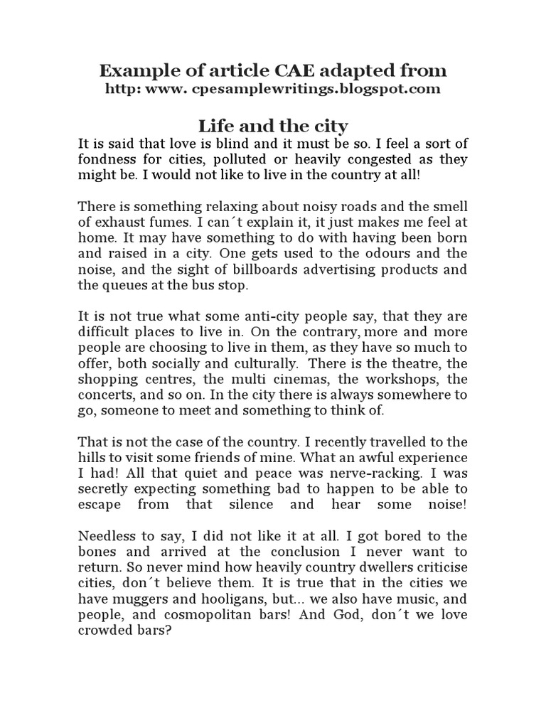 ArticleLife and The City | PDF