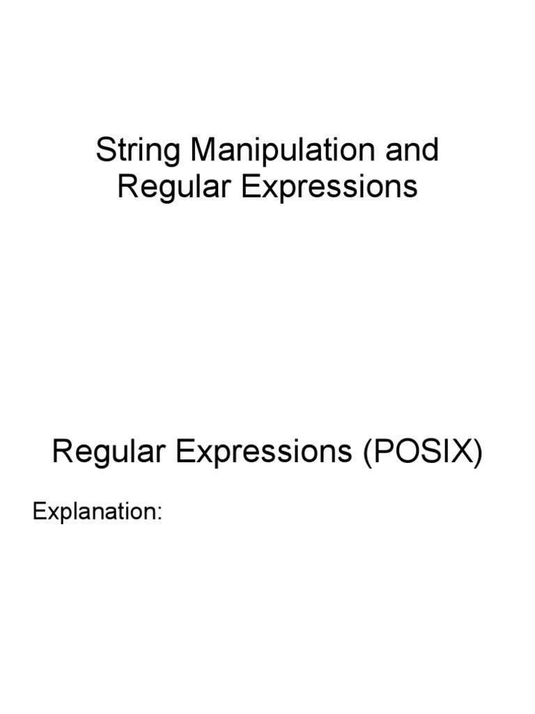 String Manipulation and Regular Expressions | PDF | Regular Expression ...