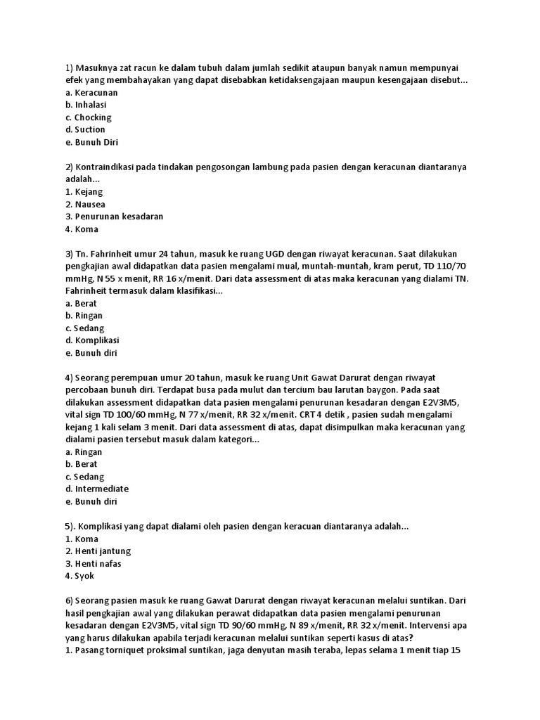 Soal Gadar Keracunan | PDF