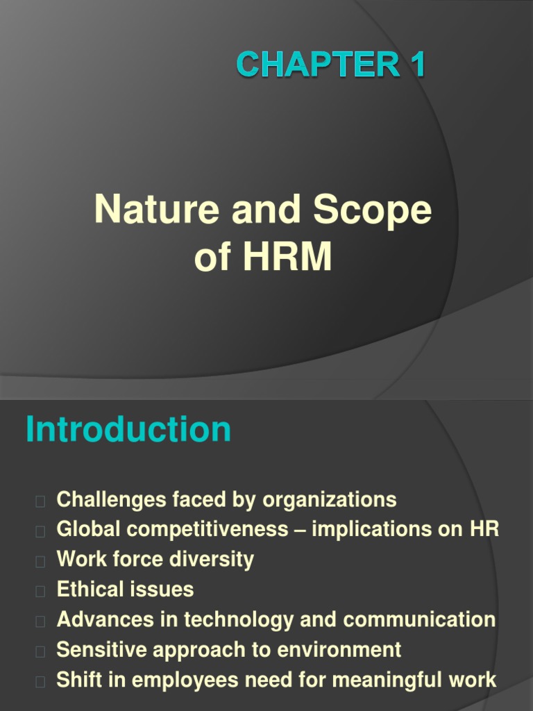 Nature and Scope of HRM-Module 1 | PDF | Human Resource Management ...