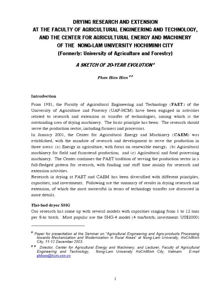 Drying Research and Extension | PDF | Clothes Dryer | Rice
