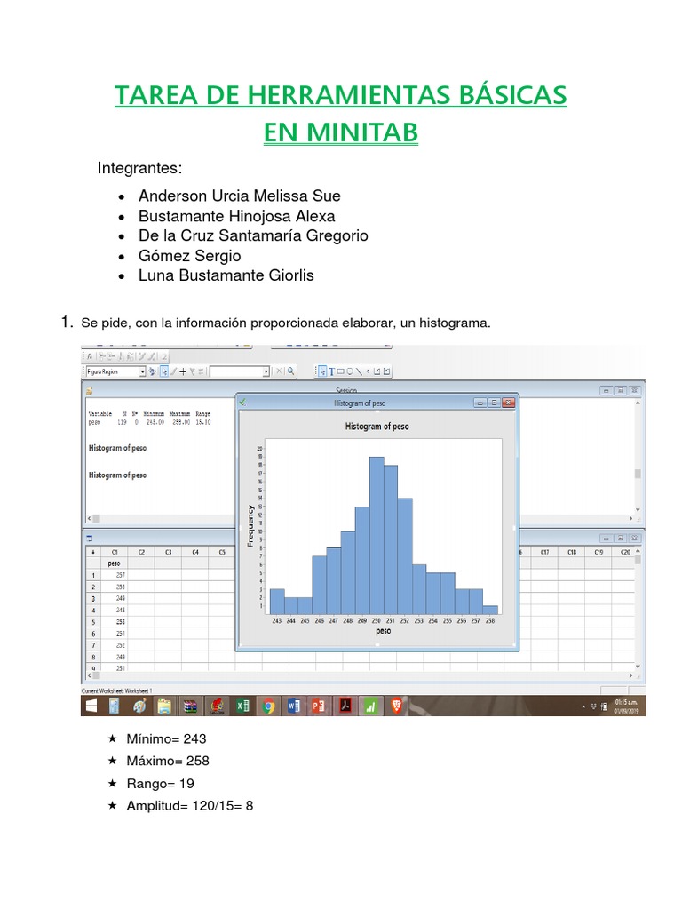 Tarea de Herramientas Básicas en Minitab | PDF