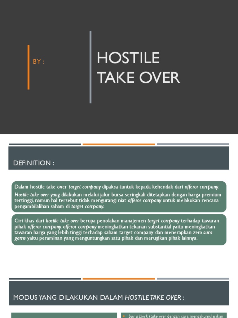 Strategi dan Modus Hostile Takeover | PDF