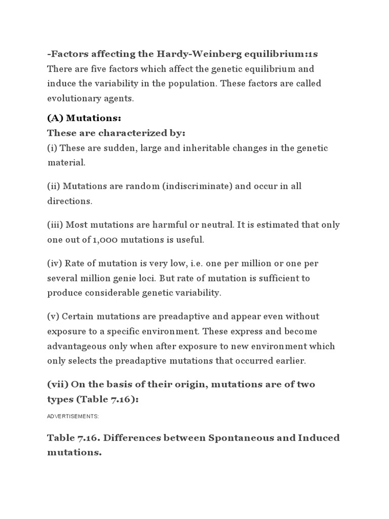 Factors Affecting The Hardy | PDF | Meiosis | Natural Selection