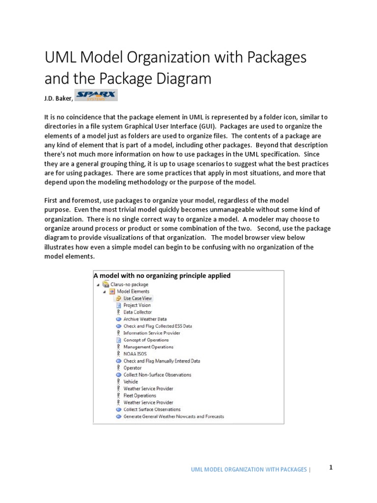 UML Model Organization With Packages PDF | PDF | Unified Modeling ...